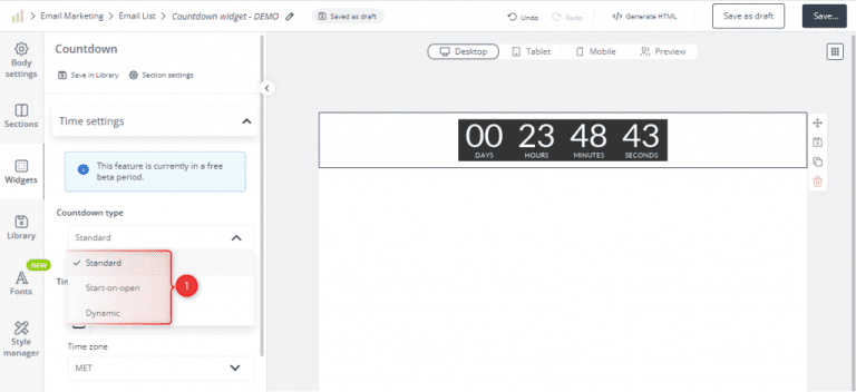 How to Add Countdown Timers Within SALESmanago - Sendtric